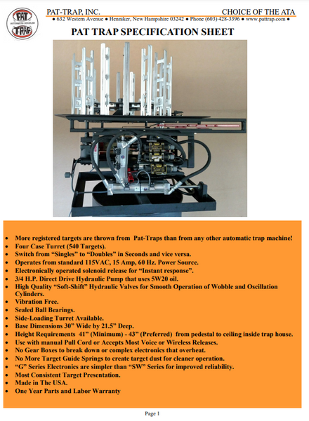 Pat-Trap Singles-Doubles $24364.00 – Craftsman Sports
